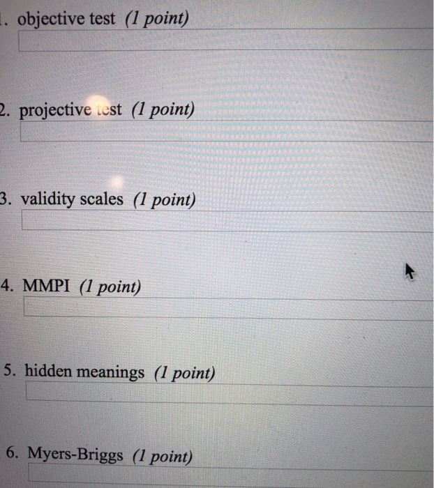 Solved Fill in the blank with the letter of the description | Chegg.com