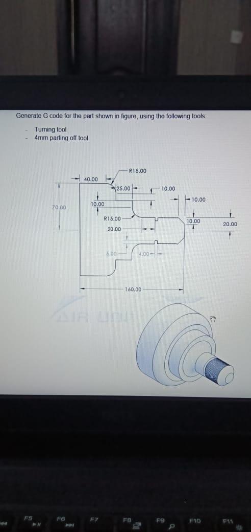 Solved Generate G code for the part shown in figure, using | Chegg.com