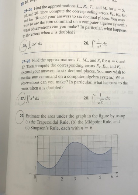 Solved 24. Rep 25-26 Find the approximat 10, and 20. Then | Chegg.com