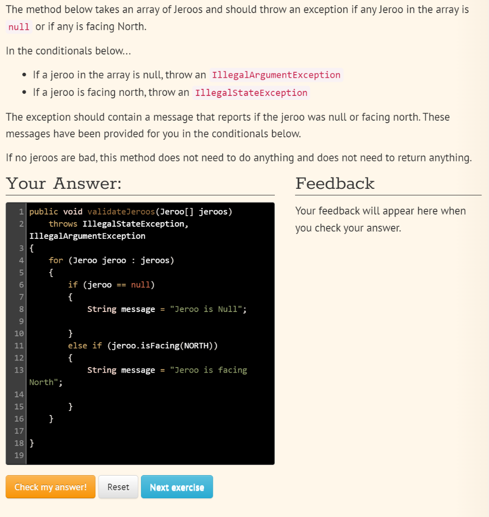 Solved The method below takes an array of Jeroos and should | Chegg.com