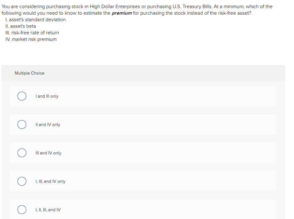 Solved You are considering purchasing stock in High Dollar | Chegg.com
