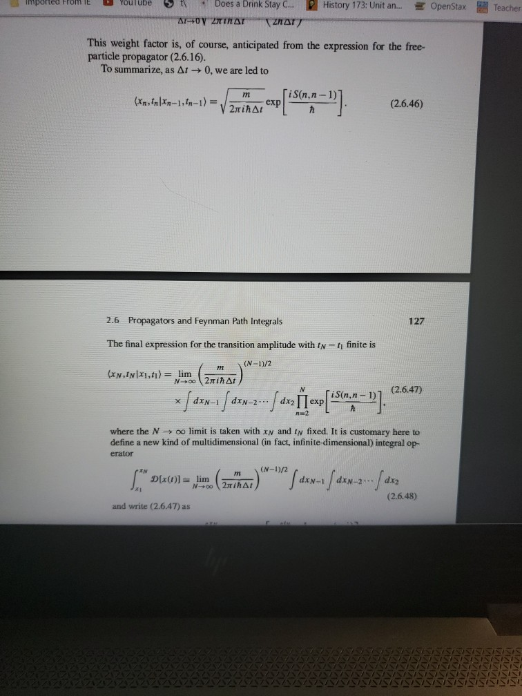 1. Show that the Feynman path integral transition | Chegg.com