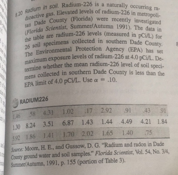 Solved Radium in soil. Radium-226 is a is a naturally | Chegg.com