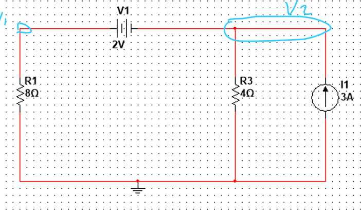 Solved Calculate V1 and V2 at circle node | Chegg.com
