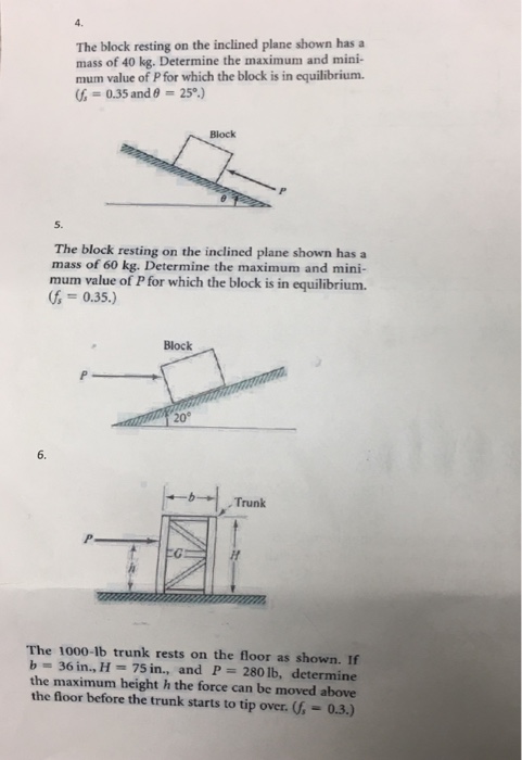 Solved The Block Resting On The Inclined Plane Shown Has, 48% OFF Solved The Block Resting On The Inclined Plane Shown Has, 48% OFF