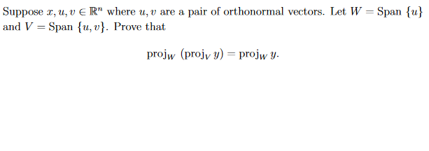 Solved Suppose I, U, V ER" where u, v are a pair of | Chegg.com