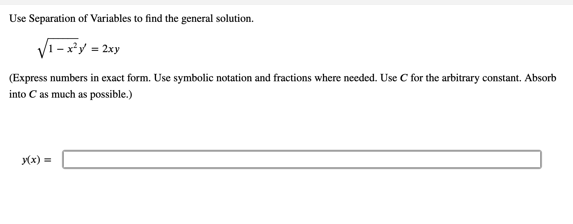 Solved Use Separation of Variables to find the general | Chegg.com