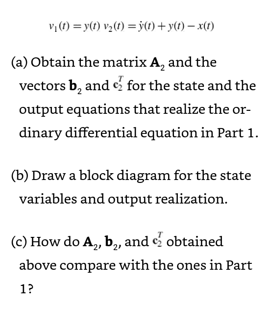 6.19 State-variable representation of system with | Chegg.com
