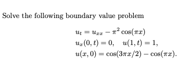 Solved Solve the following boundary value problem ut = Urr – | Chegg.com
