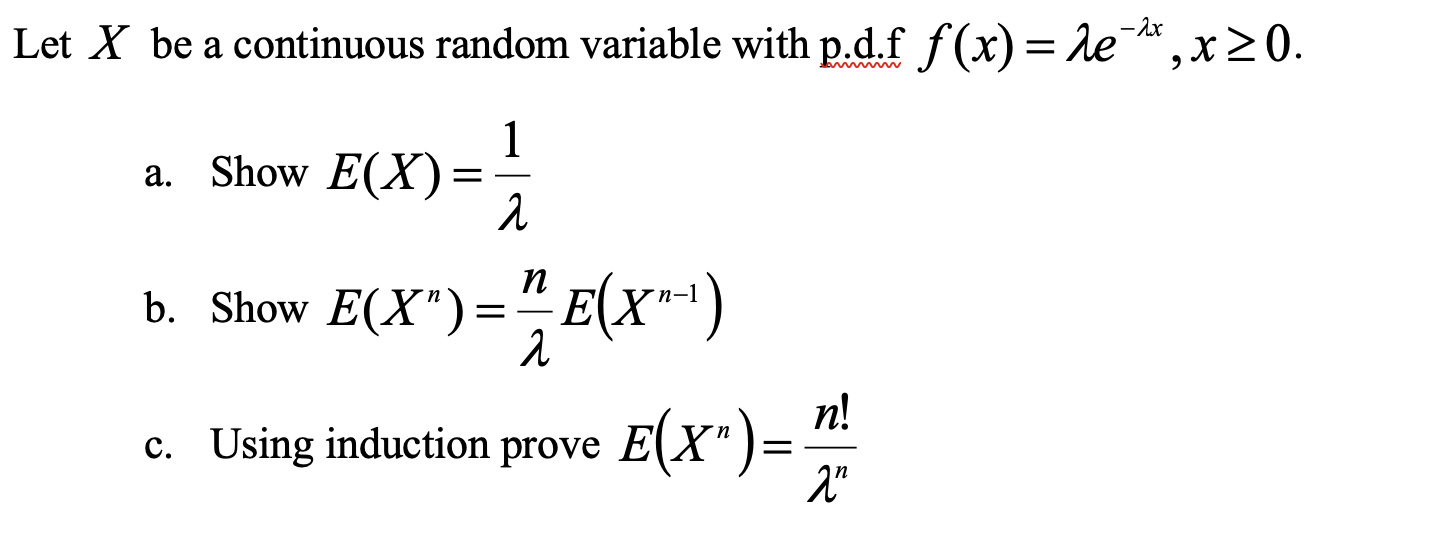 Solved et X be a continuous random variable with p.d.f | Chegg.com