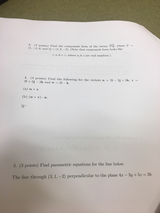 Solved 2 points) Find the component form of the vector Pa, | Chegg.com