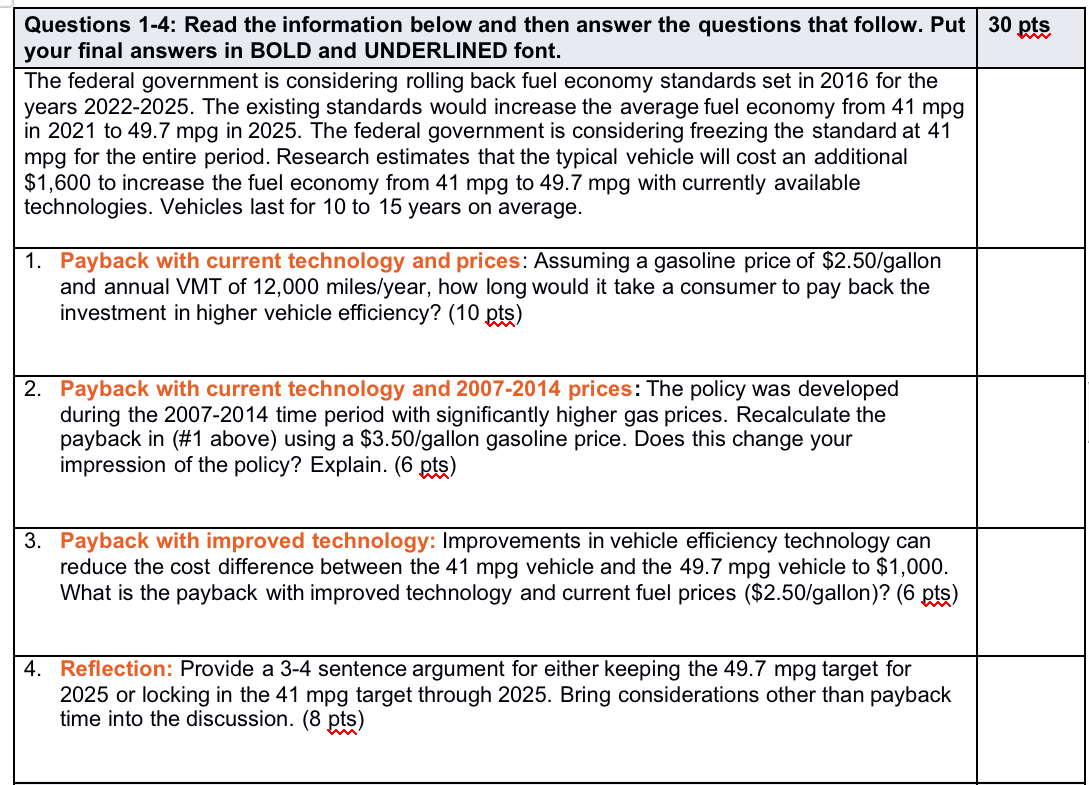 Solved \begin{tabular}{|l|l|} \hline Questions 1-4: Read the | Chegg.com