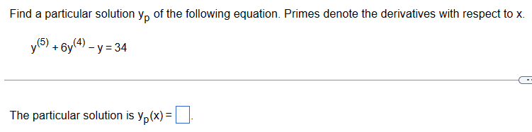 Solved Find a particular solution yp of the following | Chegg.com