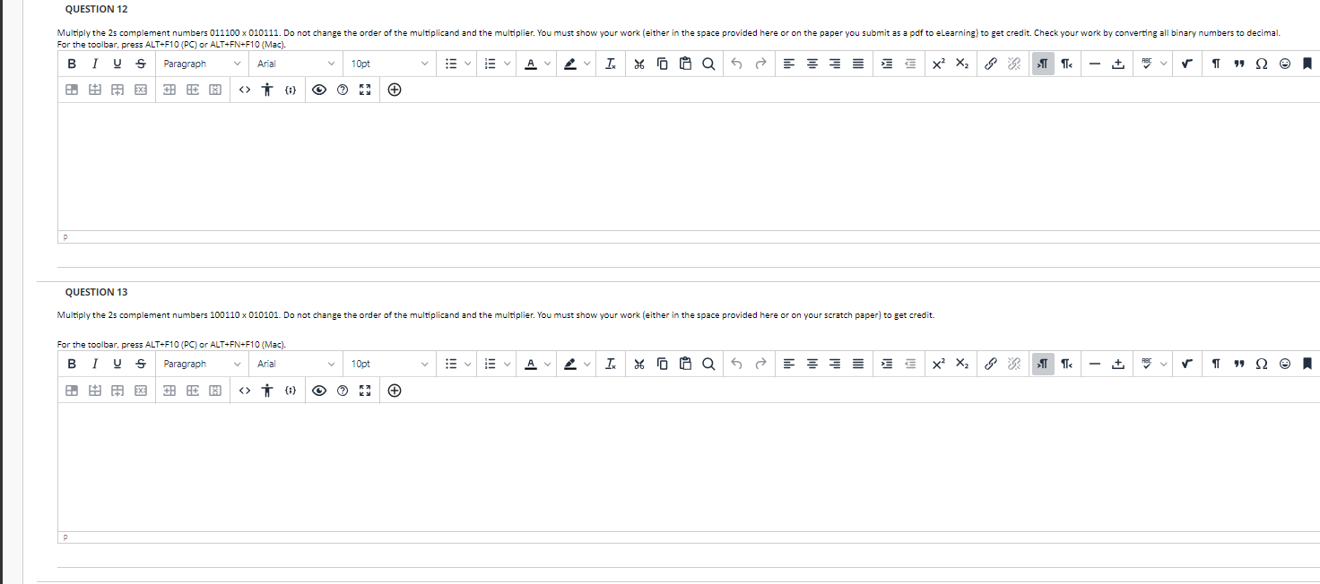 Solved QUESTION 12 For the toolbar, press ALT+F10 (PC) or | Chegg.com