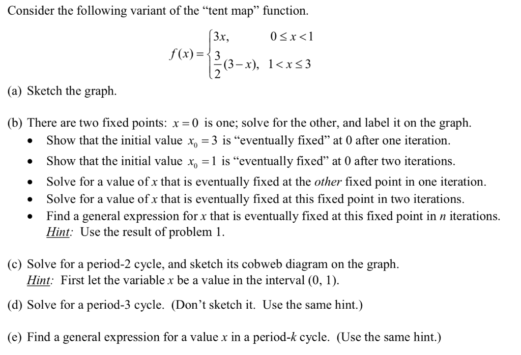 Solved Consider the following variant of the "tent map" | Chegg.com