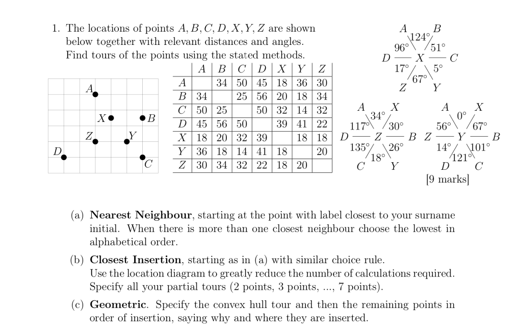 ² 670|50 c 1. The locations of points A, B, C, D, X, | Chegg.com