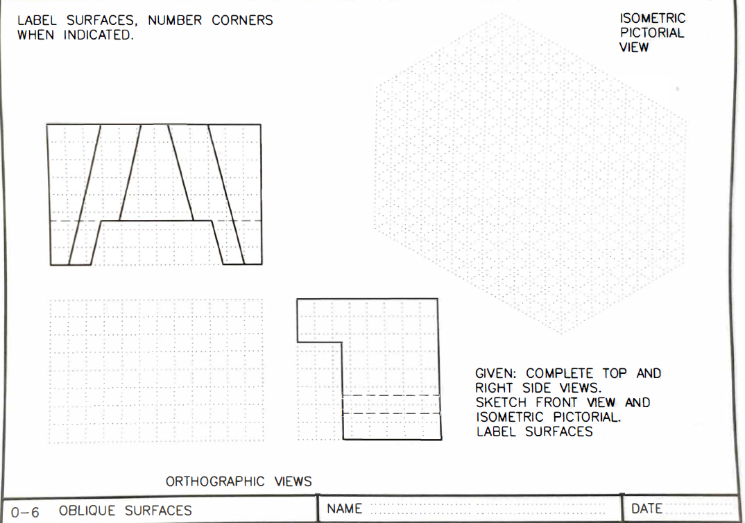 Solved LABEL SURFACES, NUMBER CORNERS WHEN INDICATED. | Chegg.com