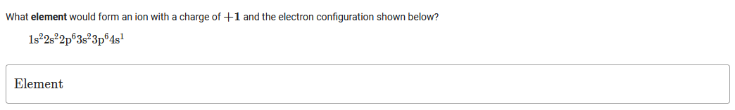 Solved What element would form an ion with a charge of +1 | Chegg.com