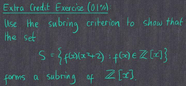 Solved Modern algebra 2 homework question from the chapter | Chegg.com