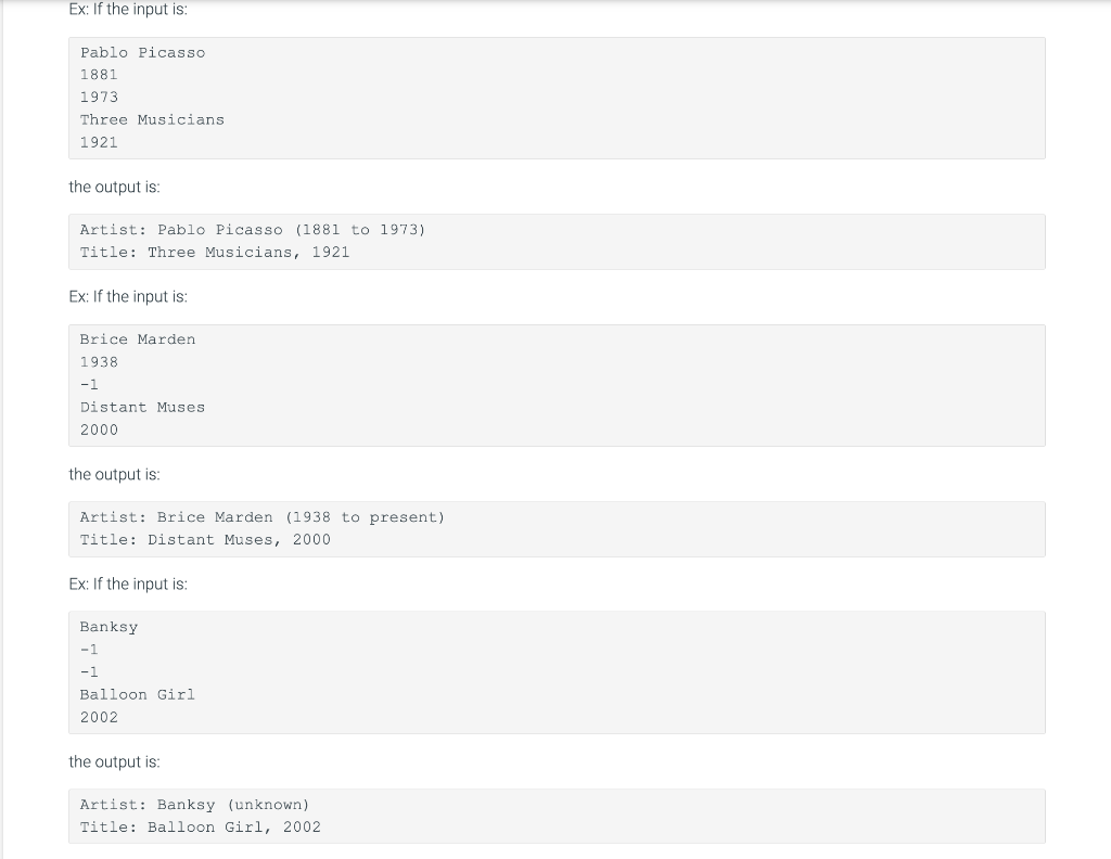Solved IN JAVA PLEASE!!! Given main(), define the Artist | Chegg.com
