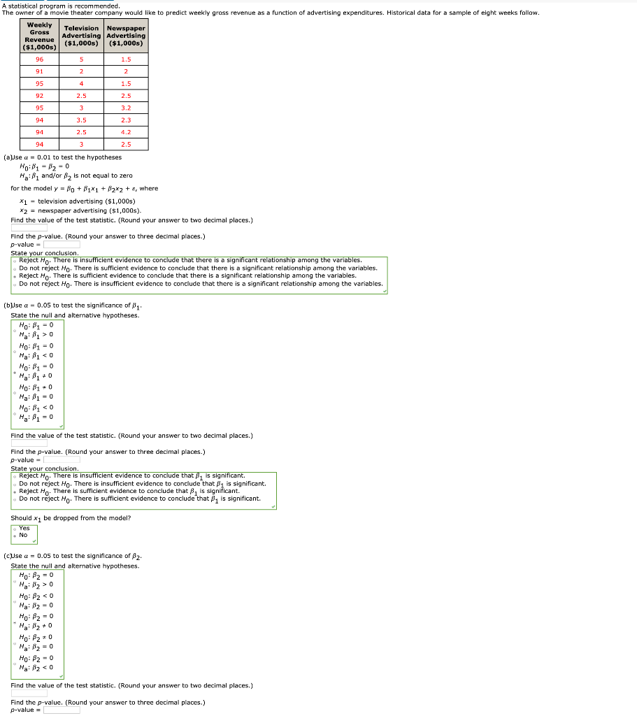 Solved A statistical program is recommended. The owner of a | Chegg.com