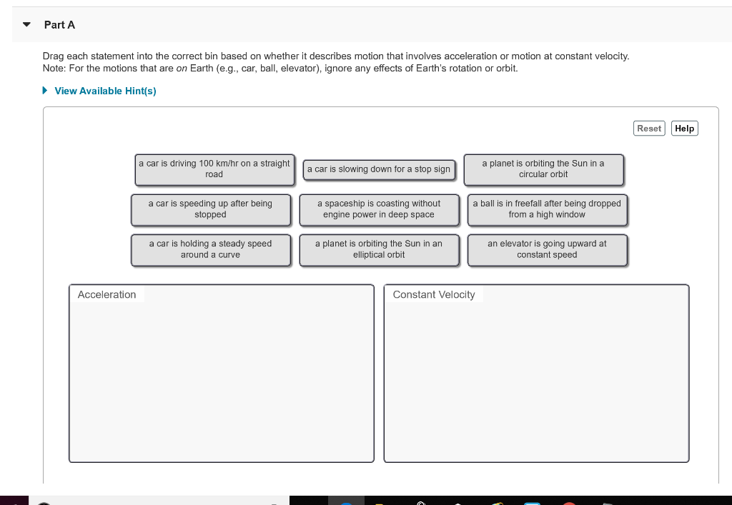 Solved Part A Drag each statement into the correct bin based | Chegg.com