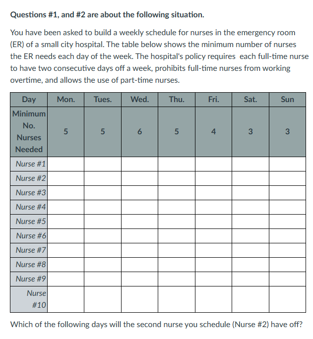 Solved Questions \#1, and \#2 are about the following | Chegg.com