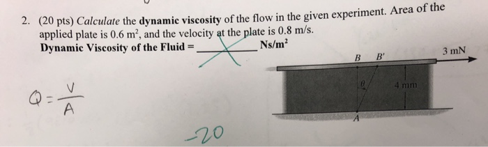 Solved 2. (20 pts) Calculate the dynamic viscosity of the | Chegg.com
