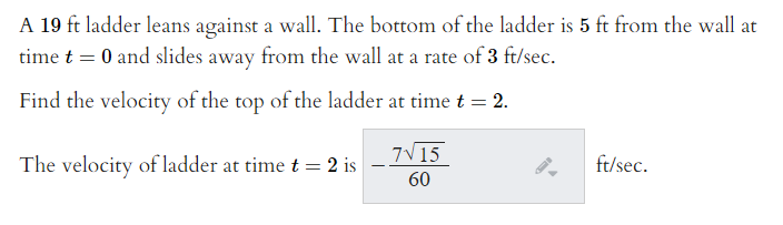 Solved A 19 ft ladder leans against a wall. The bottom of | Chegg.com