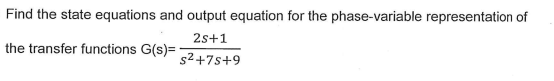 Find the state equations and output equation for the | Chegg.com