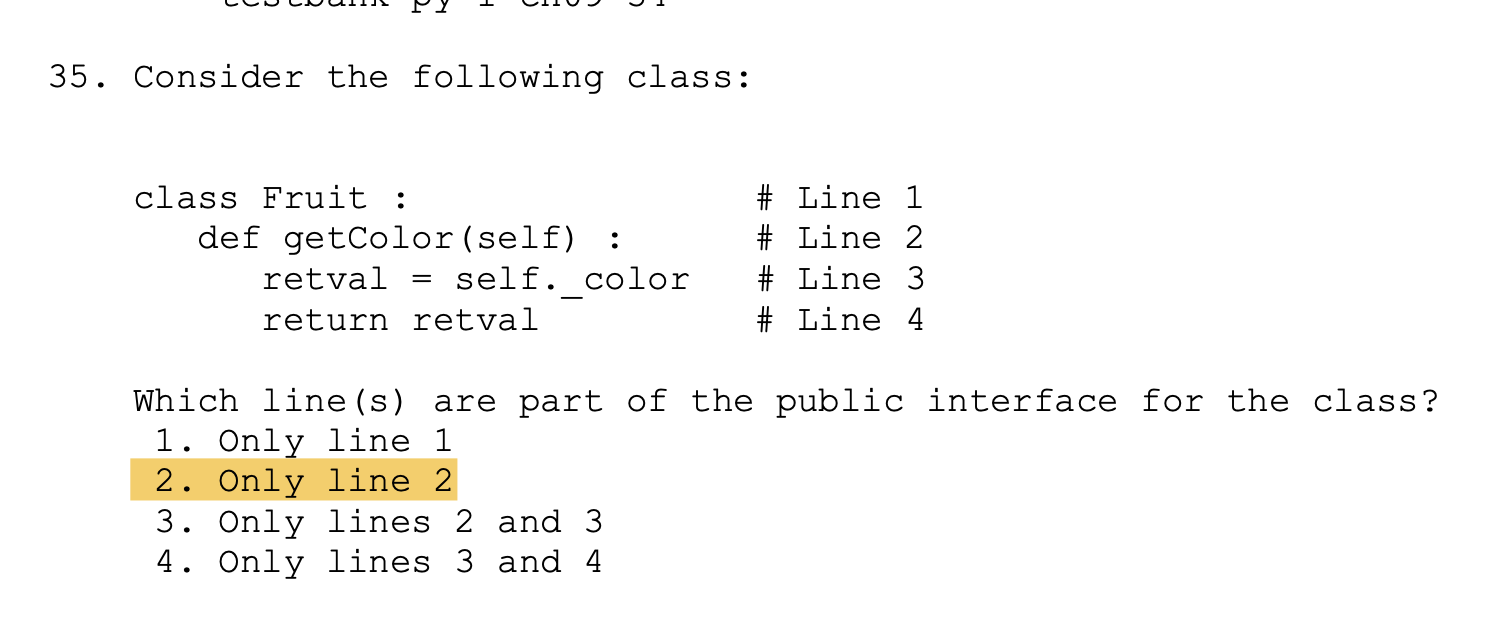 Solved 55. Consider the following class: Which line(s) are | Chegg.com