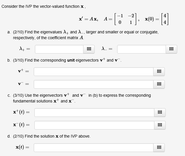 Solved Consider the IVP the vector-valued function x 0 1 ]' | Chegg.com