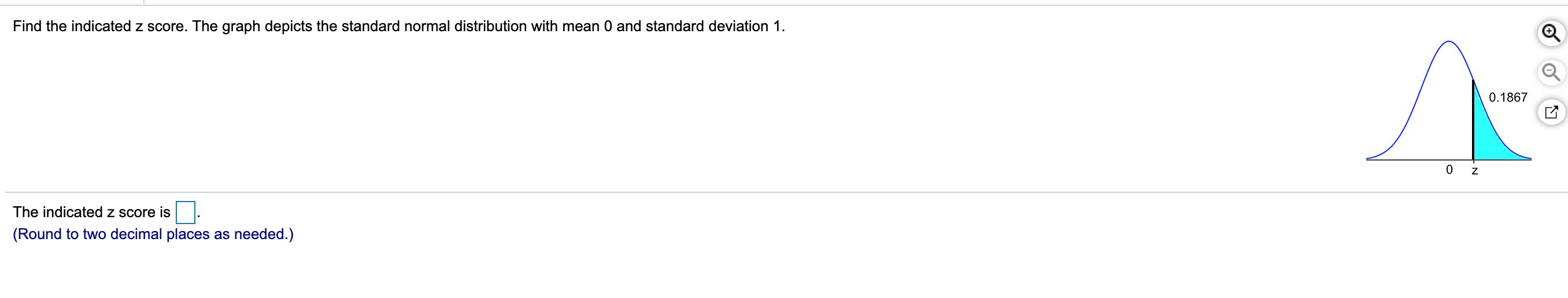 Solved Find the indicated z score. The graph depicts the | Chegg.com