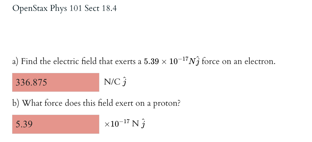 Solved OpenStax Phys 101 Sect 18.4 a) Find the electric | Chegg.com