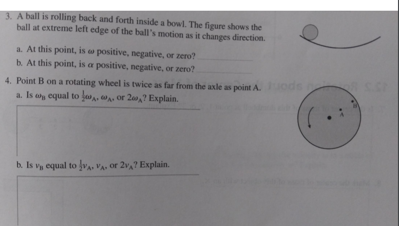 Solved 3. A ball is rolling back and forth inside a bowl. | Chegg.com