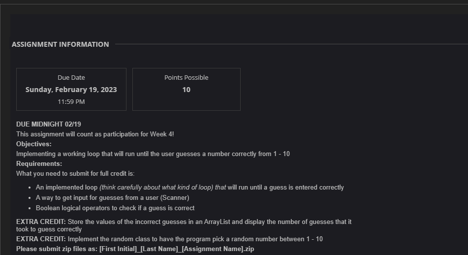 Solved ASSIGNMENT INFORMATION Due Date Sunday, February 19, | Chegg.com