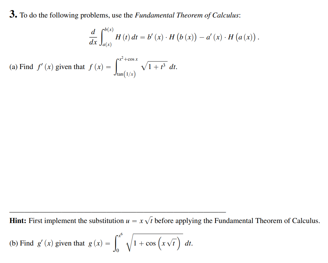 Solved 3. To do the following problems, use the Fundamental | Chegg.com