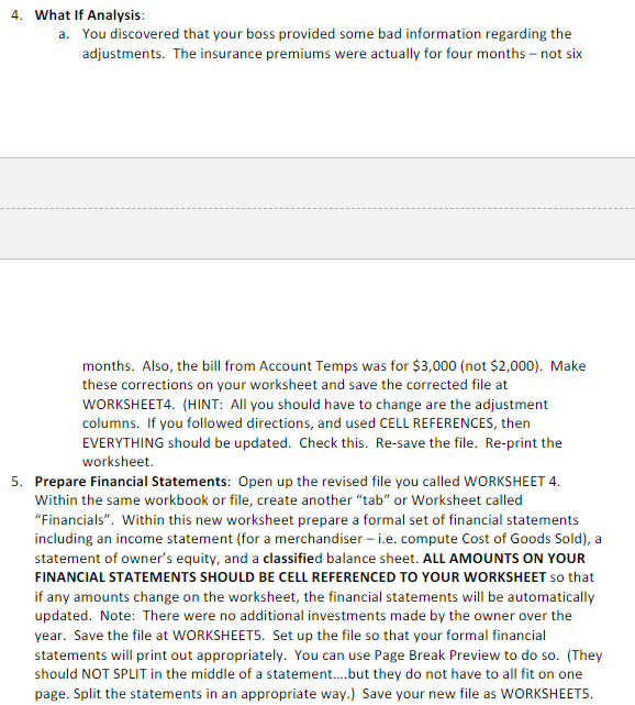 Solved Problem 4–Worksheet for a Merchandising Entity | Chegg.com