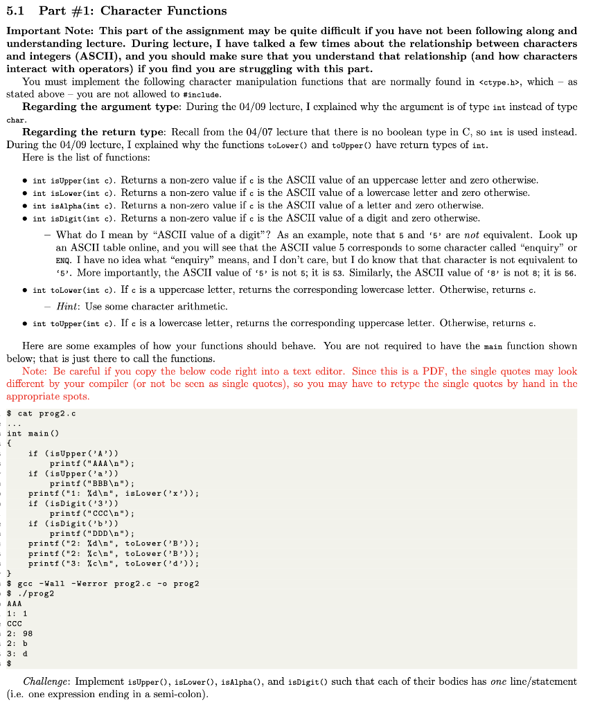 Solved 5.1 Part #1: Character Functions Important Note: This | Chegg.com