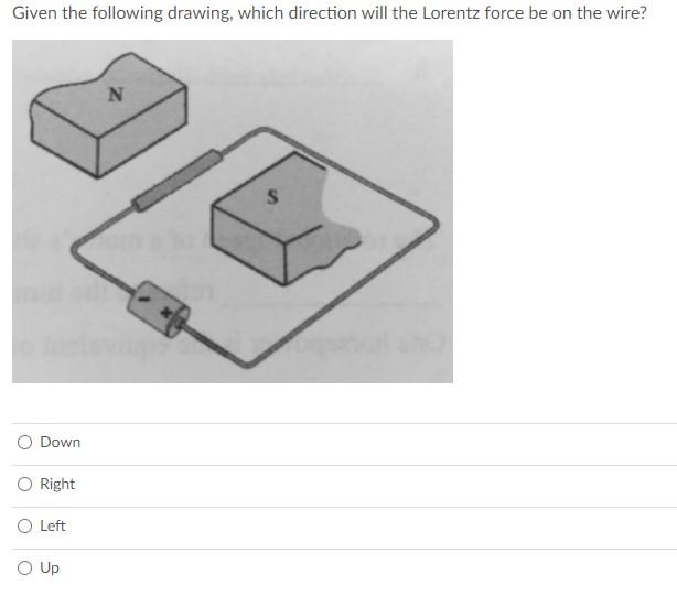 Solved Given the following drawing, which direction will the | Chegg.com