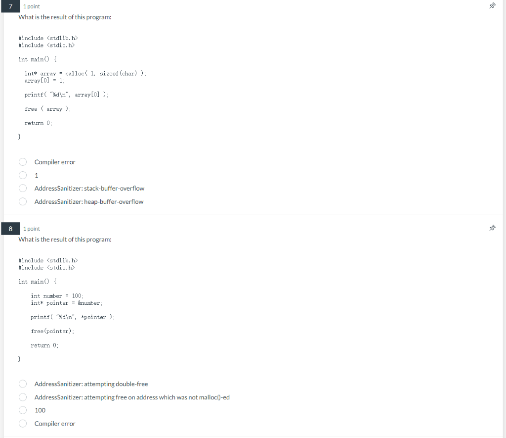 Solved 1 Point What Is The Result Of This Program Compiler 
