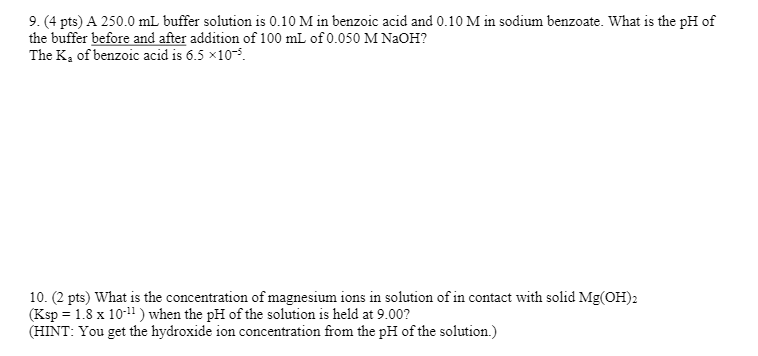 Solved Select the pH of the following 0.1 M aqueous | Chegg.com