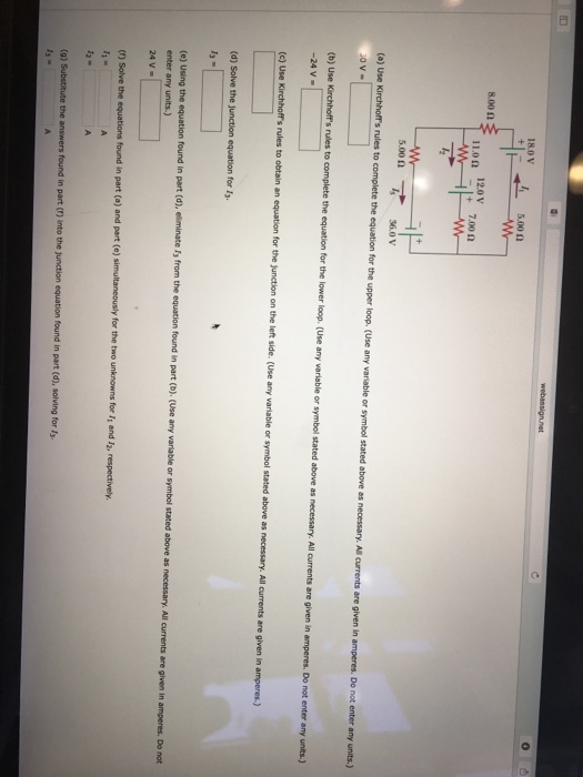 Solved Use Kirchhoff's rules to complete the equation for | Chegg.com Solved Use Kirchhoff's rules to complete the equation for | Chegg.com