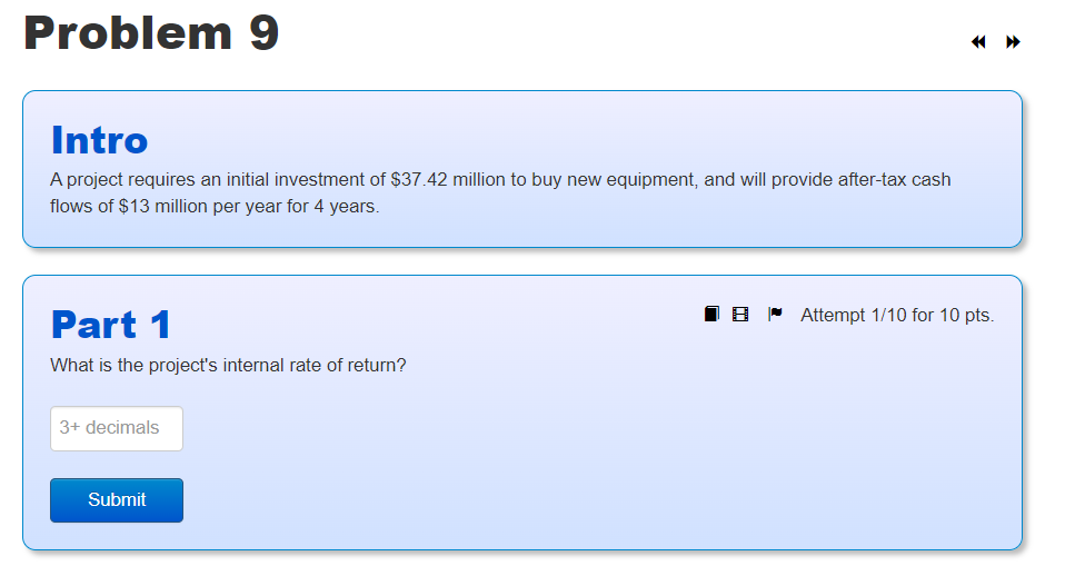 Solved Intro A project requires an initial investment of | Chegg.com Solved Intro A project requires an initial investment of | Chegg.com