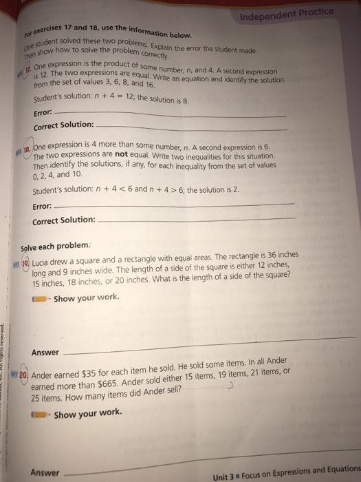Solved One student solved these two problems. Explain the | Chegg.com