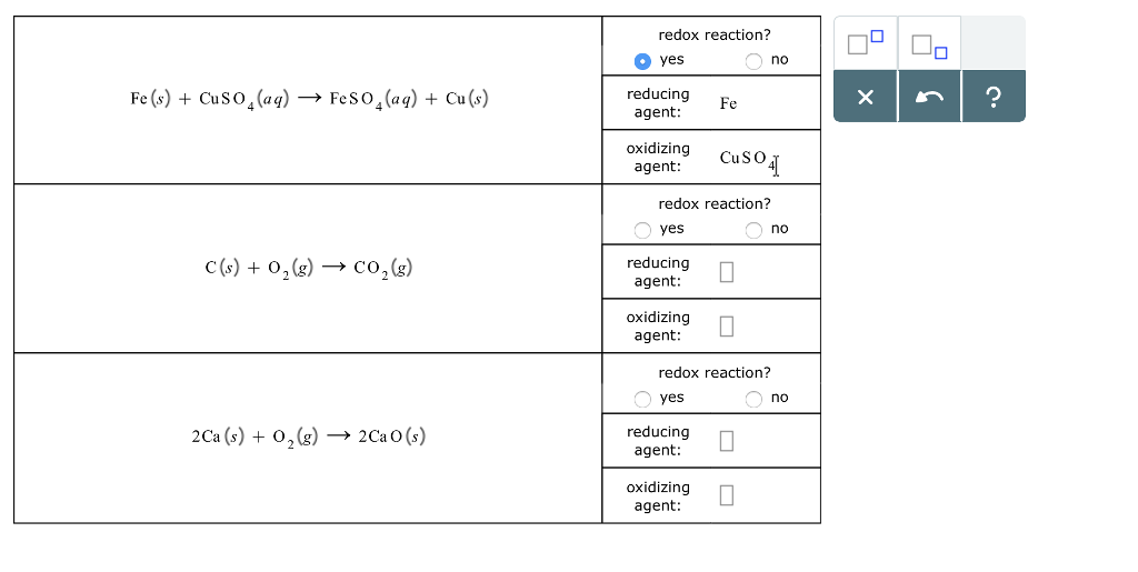 Solved Decide whether each chemical reaction in the table | Chegg.com