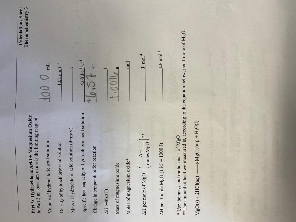 Solved Initial temp: 21.68 degrees c final temp: | Chegg.com