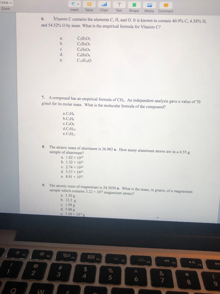 Solved 125% Zoom TEET Insert Table Chart Text Shape Media | Chegg.com