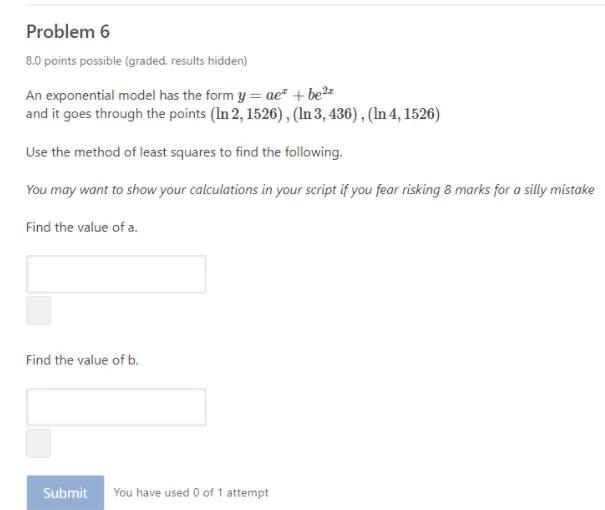 Solved Problem 6 8.0 points possible (graded results hidden) | Chegg.com