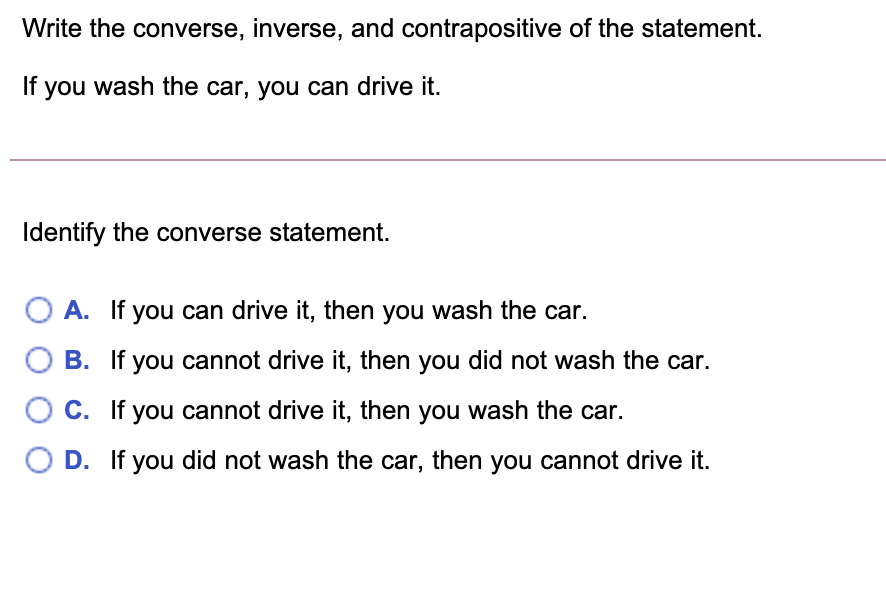Solved Write the converse, inverse, and contrapositive of | Chegg.com